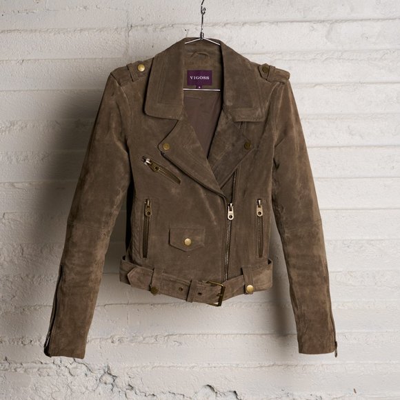 Vigoss | Jackets & Coats | Vintage Vigoss Genuine Suede Leather Moto Jacket | Poshmark
